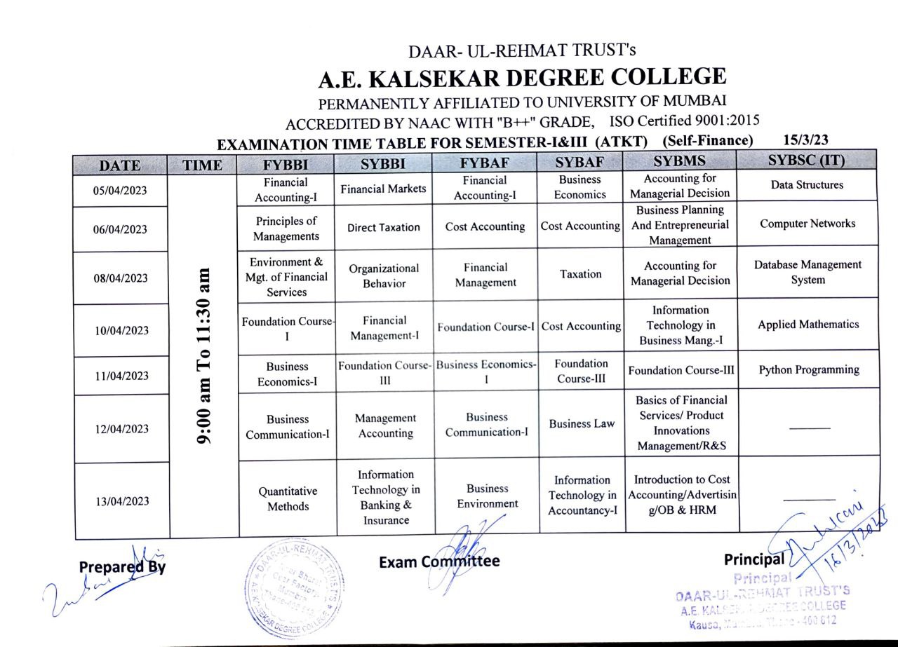 A E Kalsekar Degree College